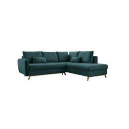 Miuform Ecksofa mit Schlaffuntkion Scandic Lagom türkis/petrol Maße (cm): B: 242 H: 90 » Höffner
