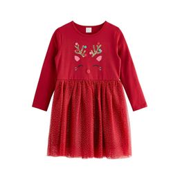 Lindex Kleid Mädchen Größe 104 gold / rosa / dunkelrot / schwarz