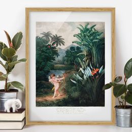 Bild mit Rahmen Tropische Landschaft mit Engel