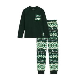 WE Fashion Pyjama Jungen Gr&ouml;&szlig;e 170/176 smaragd / mint / dunkelgr&uuml;n / wei&szlig;