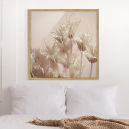 Bild mit Rahmen Sepia Trockenblumen