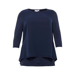 sheego Bluse Damen Größe 4XL Große Größen marine