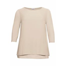 sheego Bluse Damen Größe XXXL Große Größen beige