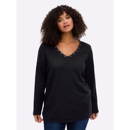 sheego Pullover Damen Gr&ouml;&szlig;e XL schwarz