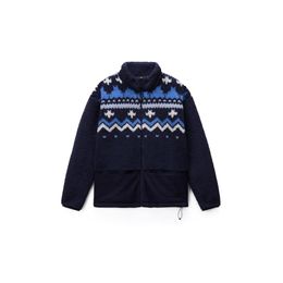 Napapijri Fleecejacke 'T-Ansei' Damen Gr&ouml;&szlig;e XL navy / blue denim / wei&szlig;