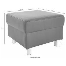 Hocker Home Affaire "Jamie", grau, B:54cm H:38cm T:54cm, Microfaser PRIMABELLE (100% Polyester);Struktur fein ( 100% Polyester);Struktur grob ( 100% Polyester);Luxus-Kunstleder, Hocker, Hocker