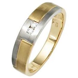 Diamantring Jobo Gr. 66, gelb (gelbgold 585), Fingerringe, Herren, 66, SI = kleine Einschl&uuml;sse, Diamanten Gelbgold 585 Wei&szlig;gold 585, Diamanten, Gelbgold 585, Wei&szlig;gold 585, Diamantring, 585 Gelbgold Wei&szlig;gold mit 2 Diamanten