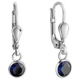 Paar Ohrh&auml;nger Firetti "Schmuck Geschenk Silber 925 Ohrschmuck Patentbrisur Solit&auml;r Glitzer", bunt (silberfarben, dunkelblau, dunkelblau), Ohrringe, Damen, Silber 925 (Sterlingsilber), mit Zirkonia (synth.)