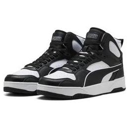 Sneaker Puma "RBD BREAK MID", Herren, Gr. 44, schwarz-wei&szlig; (Puma wei&szlig;, Puma schwarz, Puma wei&szlig;), Leder, mehrfarbig, Schuhe Sneaker, kn&ouml;chelhoch, mit Gummilaufsohle, Obermaterial aus Leder