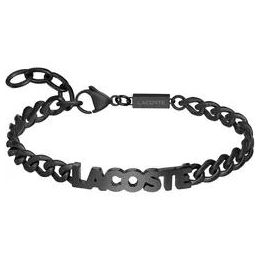 Panzerarmband Lacoste "SCRIPT", schwarz, Armb&auml;nder, Herren, 18,5cm, Edelstahl, Panzerarmband, teilweise mit Emaille