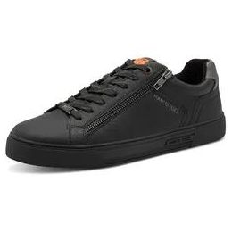 Sneaker Marco Tozzi, Herren, Gr. 43, schwarz, Lederimitat, unifarben, Schuhe Sneaker, Freizeitschuh, Halbschuh, Schn&uuml;rschuh mit seitlicher Logopr&auml;gung