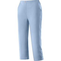 Damen Caprihose aus Polyester, b&uuml;gelfrei hellblau, Gr&ouml;&szlig;e 46