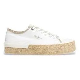 Pepe Jeans f&uuml;r Damen. PLS31595 Turnschuhe Samoi mix wei&szlig; (36), Wohnung, Schn&uuml;rsenkel, L&auml;ssig, Nachhaltig