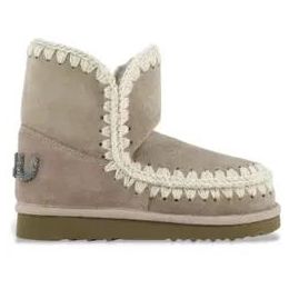 mou f&uuml;r Damen. MU.FW101050A Lederstiefel Eskimo 18 Glitter Logo taupe (40), 5 bis 8 cm, Keine, L&auml;ssig
