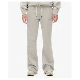Superdry f&uuml;r Damen. W7011279A Jogger Athletic Stripe Flare Jogger-Hose grau (L), L&auml;ssig, Baumwolle