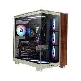 Thermaltake View 380 XL WS ARGB , Tower-Geh&auml;use hellgr&uuml;n/holz, Tempered Glass x 2, Holzstruktur