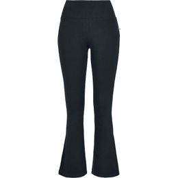 Urban Classics Ladies Organic Interlock Bootcut Leggings Leggings schwarz in M TB4376 black