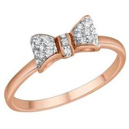 Fingerring Vivance "925-Sterling Silber rhodiniert teilweise rose vergoldet Zirkonia" Gr. 60, transparent, Fingerringe, Damen, 060 (19,1), Silber 925 (Sterlingsilber), Fingerring