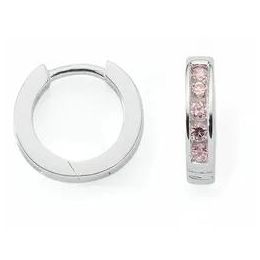 Adelia&acute;s Paar Ohrh&auml;nger ADELIA ́S "1 Paar 925 Silber Ohrringe / Creolen mit Zirkonia &Oslash; 12,2 mm", bunt, Ohrringe, Damen, Damen, Silber 925 (Sterlingsilber), 925 Sterling Silber mit Zirkonia Silberschmuck f&uuml;r Damen