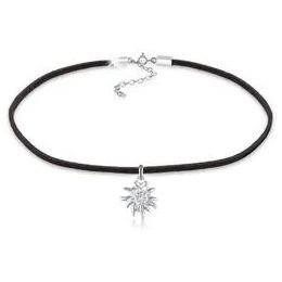 Collier Elli "Choker mit Anh&auml;nger Edelweiss 925 Sterling Silber" Gr. 32, silber, Halsketten, Damen, 32, ohne Stein, Silber 925 (Sterlingsilber), L: 32, Collier
