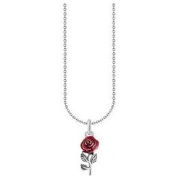 Kette mit Anh&auml;nger Thomas Sabo "Rosen-Anh&auml;nger" Gr. 45, bunt (silberfarben, rot), Halsketten, Damen, 45, Silber 925 (recycelt)
