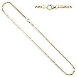 Goldkette Jobo, gelb (gelbgold 585), Halsketten, Damen, Gelbgold 585, L: 45, Goldkette, Zopfkette 585 Gold 45 cm 2,6 mm