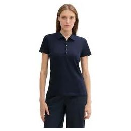 Poloshirt Tom Tailor, Damen, Gr. L (40), blau (sky captain blau), Jersey, Obermaterial: 95% Baumwolle, 5% Elasthan, Shirts