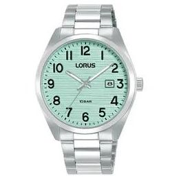 Quarzuhr Lorus "Sports", silber (silberfarben, hellblau), Armbanduhren, Damen, Quarzuhr, Armbanduhr, Damenuhr, Herrenuhr, Edelstahlarmband, analog, Tag
