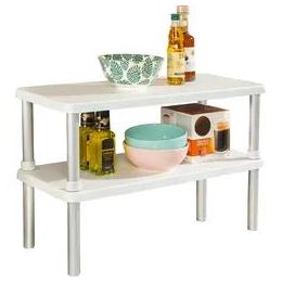 K&uuml;chenregal Ruco, grau (alu, wei&szlig;), B:55cm H:36cm T:23,5cm, Aluminium, Regale, 2 Etagen, Aluminium/Kunststoff