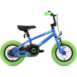 Kinderfahrrad Bikestar "BMX" Gr. 19, blau (blau, grün), Fahrräder, Kinder, 19cm, 12 Zoll (30,48cm)
