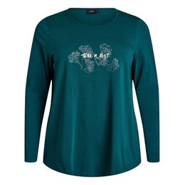 ZIZZI Shirt 'Dana' Damen Gr&ouml;&szlig;e 11XL/12XL petrol / wei&szlig;