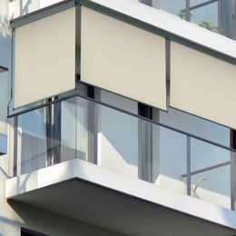 Außenrollo / Senkrechtmarkise 2000 mit Kassette + Kurbel | 1,2x2,5 m, anthrazit/beige | paramondo Vertikalmarkise / Fenstermarkise / Balkonrollo