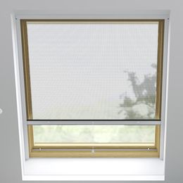 Insektenschutzrollo f&uuml;r Dachfenster, Aluminiumrahmen, wei&szlig;, nach Ma&szlig;