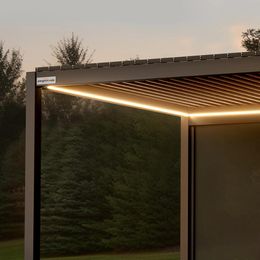 pergomondo LED-Lichterset für Pergola mit Lamellendach | 3 x 3 m, anthrazit