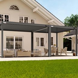 pergomondo Pergola mit Lamellendach | 3 x 7 m, anthrazit