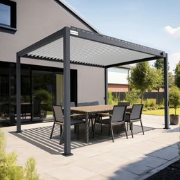 pergomondo Pergola mit Lamellendach | 3 x 4 m, weiß / anthrazit