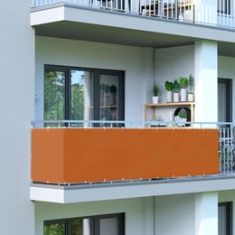 Balkonbespannung | wasserdicht / Polyester, 300x90 cm, orange | JAROLIFT Balkon Sichtschutz / Balkonumrandung