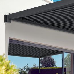 pergomondo Wandmontageset f&uuml;r Pergola mit Lamellendach | 3 m, anthrazit