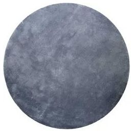 Teppich HOMIE LIVING "Pisa", blau (blau grau), H:25mm &Oslash;:200cm, Polyester, Teppiche, Teppich, Hochflor, Microfaser, uni, weich, Shaggy, Wohnzimmer, Schlafzimmer