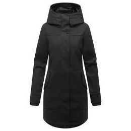 Wollmantel Ragwear "Janesha Coat", Damen, Gr. S (36), dunkelgrau, Obermaterial: 100% Polyester; Innenfutter: 100% Polyester, tailliert ca. Mitte Oberschenkel, hoch geschlossener Ausschnitt, verstellbar Rippstrickb&uuml;ndchen verstellbar, M&auml;ntel, Mantel in Wolloptik mit Kapuze