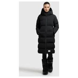 Steppmantel Khujo "FINNIE3", Damen, Gr. XXL, schwarz, 100% Nylon, unifarben, eingesetzt elastischer Bund mit Windstopper, M&auml;ntel Steppmantel