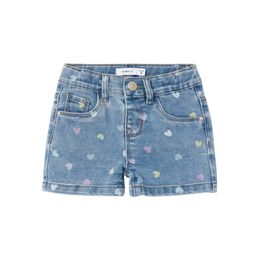name it Shorts 'Salli' M&auml;dchen Gr&ouml;&szlig;e 86 blue denim / hellblau / gelb / lila