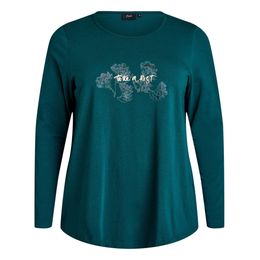 ZIZZI Shirt 'Dana' female size 7XL/8XL Petrol / White