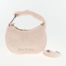 Juicy Couture Rosafarbene Pinke Blossom Micro Hobo Henkeltasche aus Plüsch
