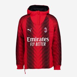 Puma Rot-schwarze wendbare Jacke mit ACM Milan-Motiv