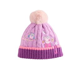 next M&uuml;tze 'Peppa Wutz' M&auml;dchen Gr&ouml;&szlig;e 54 pflaume / dunkellila / pink / pastellpink