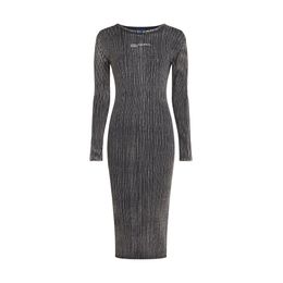 KARL LAGERFELD JEANS Kleid Damen Gr&ouml;&szlig;e 42 grau / schwarz Sommerkleid