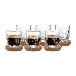 Leonardo Espressogl&auml;ser mit Untersetzer Gocce 60 ml 6er Set