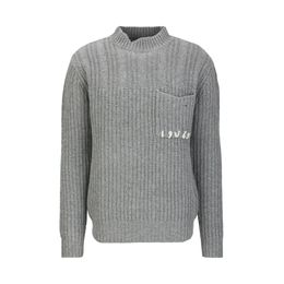 19V69 Italia Pullover 'Areo' Herren Gr&ouml;&szlig;e XXXL graumeliert / wei&szlig;