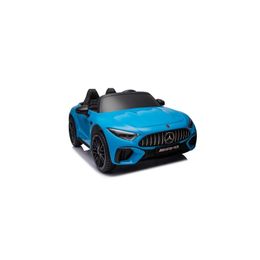 ES-Toys Kinder Elektroauto Mercedes SL63 AMG, 4 Motoren, Sto&szlig;d&auml;mpfer, EVA-Reifen blau